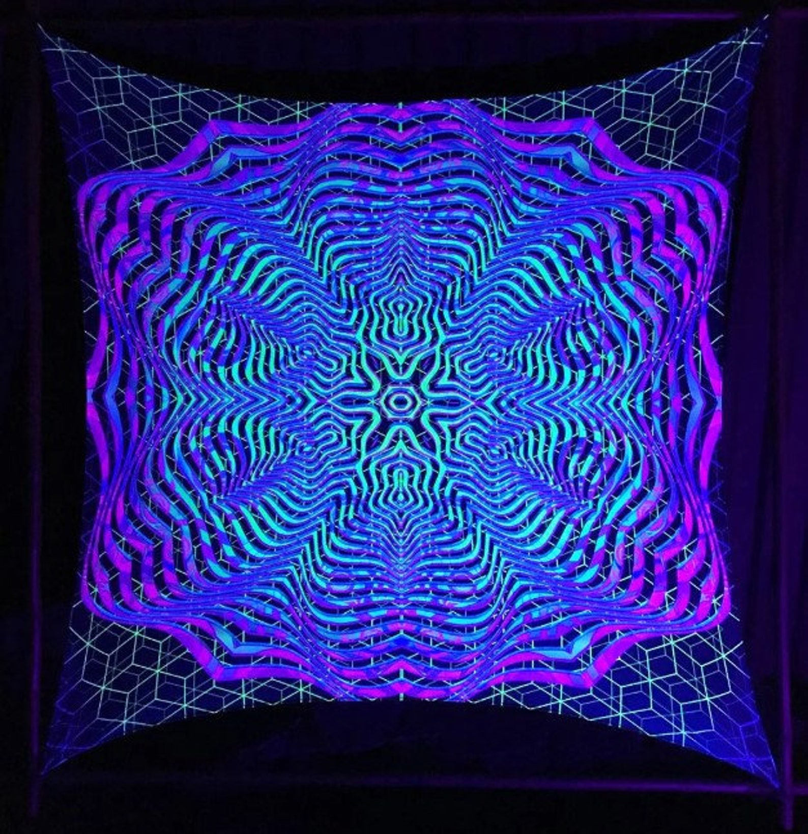 Uv-reactive DJ Stage Set – Psychedelic Backdrop, Blacklight Canopy - Etsy