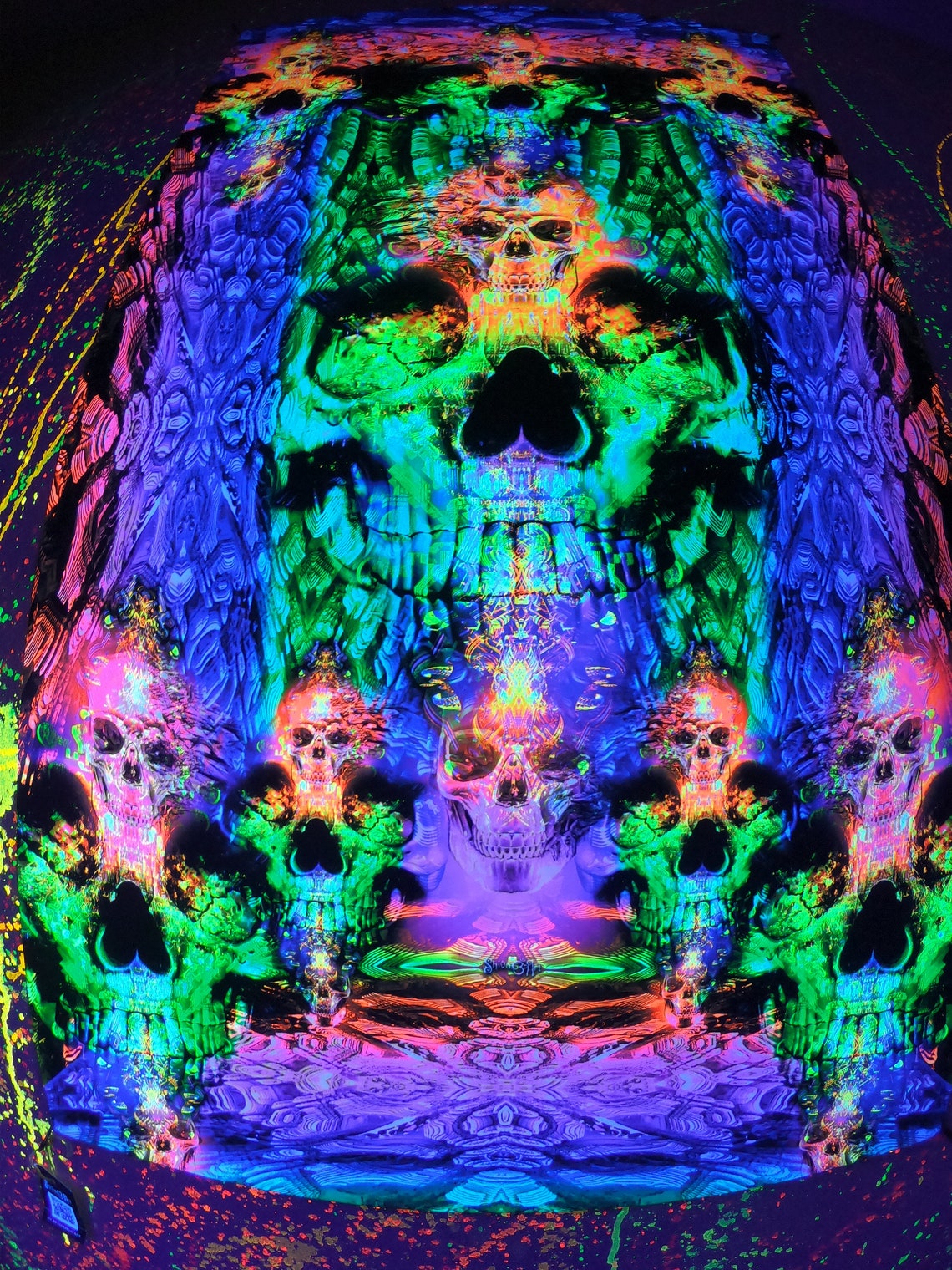 Uv Backdrop SСULL Uv Reactive Uv Tapestry Fabric Poster - Etsy