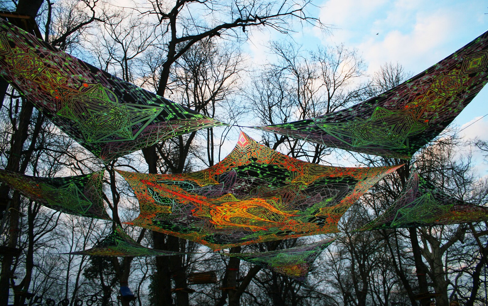 UV Psychedelic Ceiling Decoration Trishul Fluorescent - Etsy