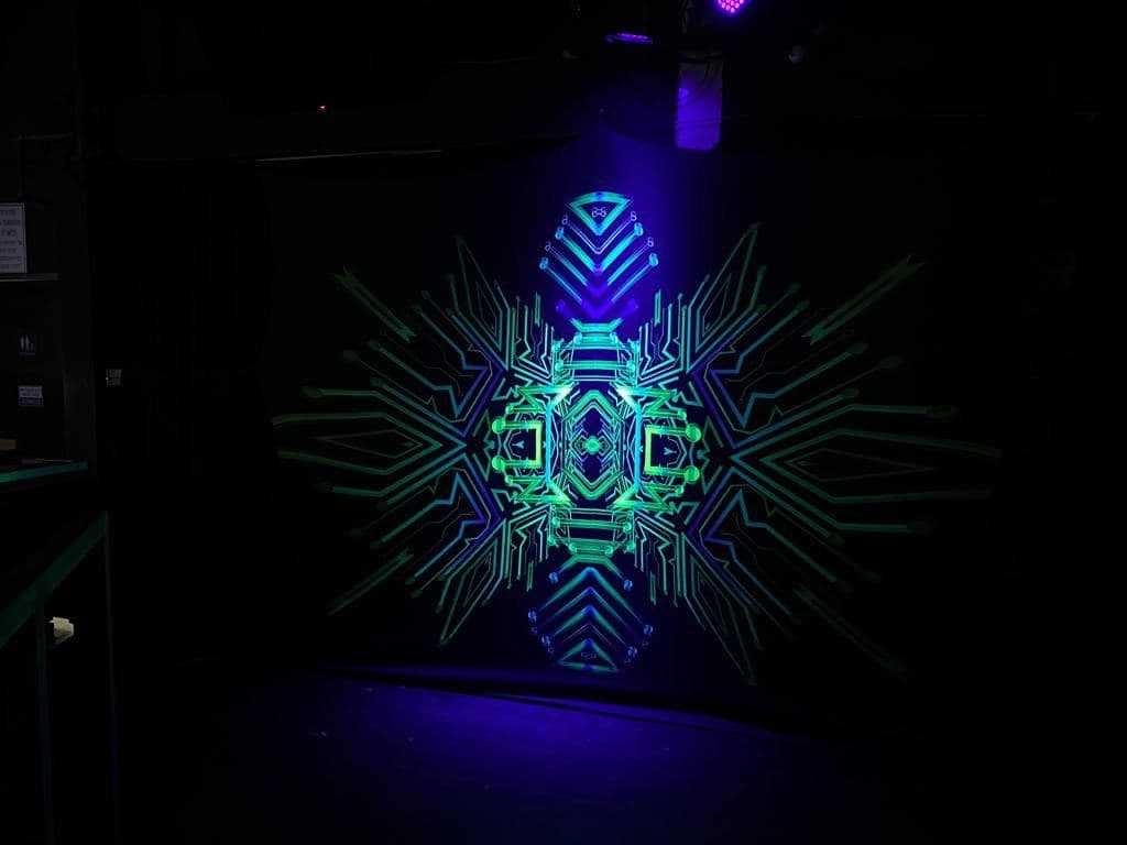 UV Psychedelic Stage Design – Geometric Wave Lycra DJ Booth - Etsy