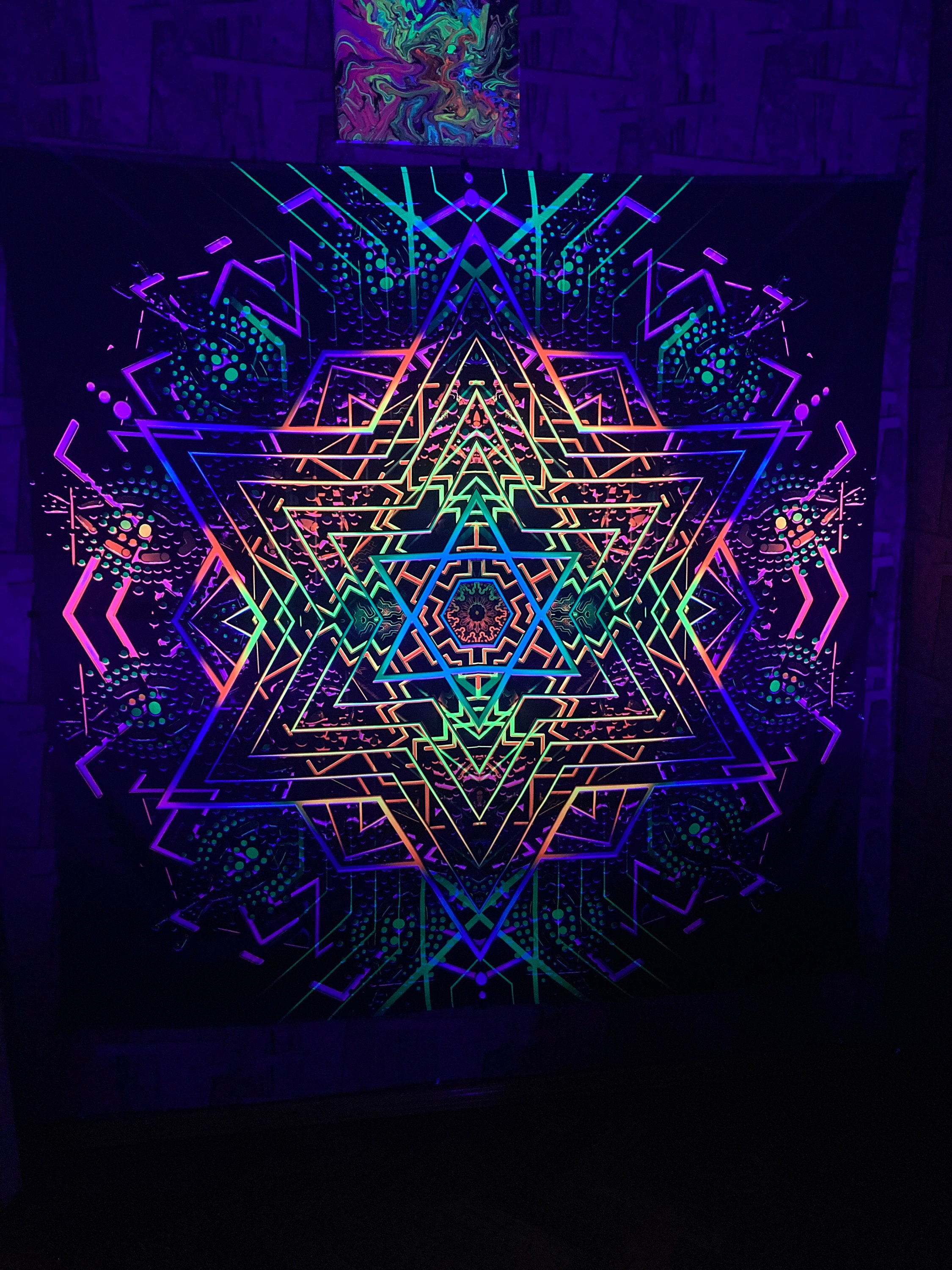 Psychedelic Backdrop metatron 2023 Blacklight Spiritual Tapestry ...
