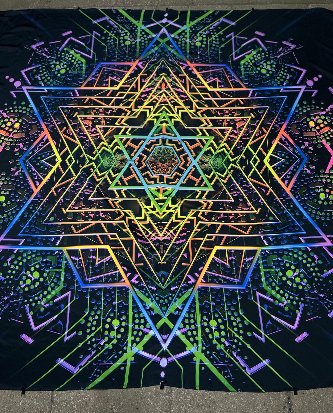Metatron UV Reactive Biflex Lycra Fabric Tapestry – Psychedelic Sacred ...