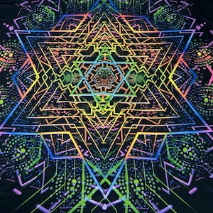 Metatron UV Reactive Biflex Lycra Fabric Tapestry – Psychedelic Sacred ...