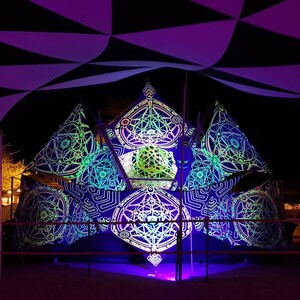 Psychedelic Decoration Stage Metatron. Uv-reactive Psytrance Party ...