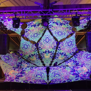 Uv-reactive Dj Stage Sacral Eyes + 2 Canopy - Psychedelic Fluorescent ...