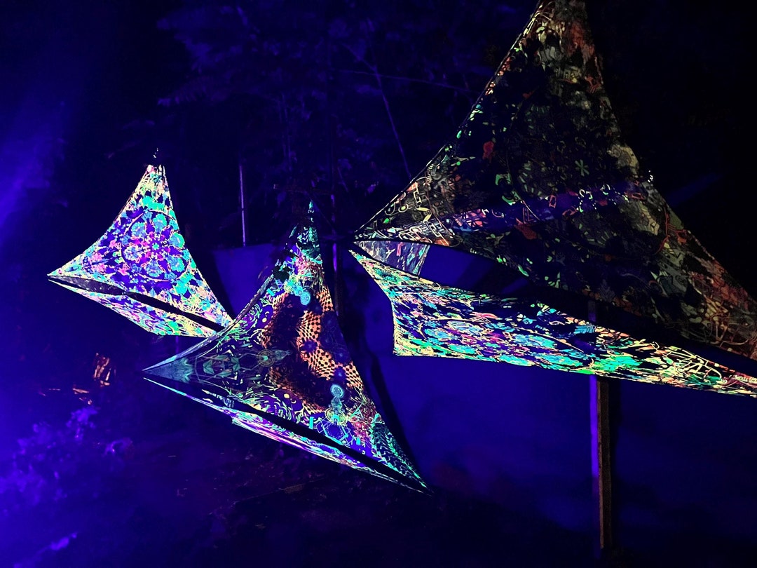 3D UV Triangle Decor for DJ Stages & Festivals Rave - Psychedelic ...
