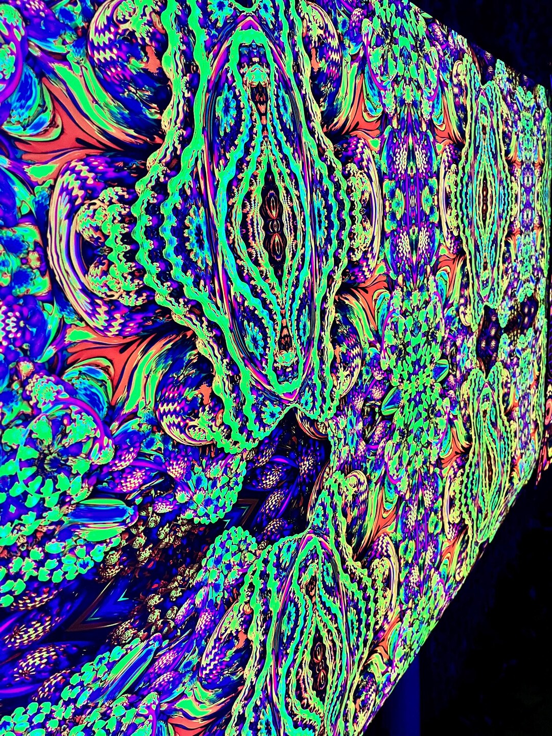 Uv-reactive Backdrop, Psychedelic Tapestry Wall Hanging Trance Trippy ...