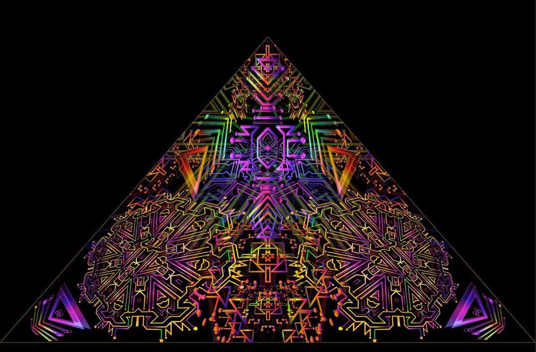 Uv-reactive Lycra DJ Booth Decor – Psychedelic Triangle, Sacral Purple ...