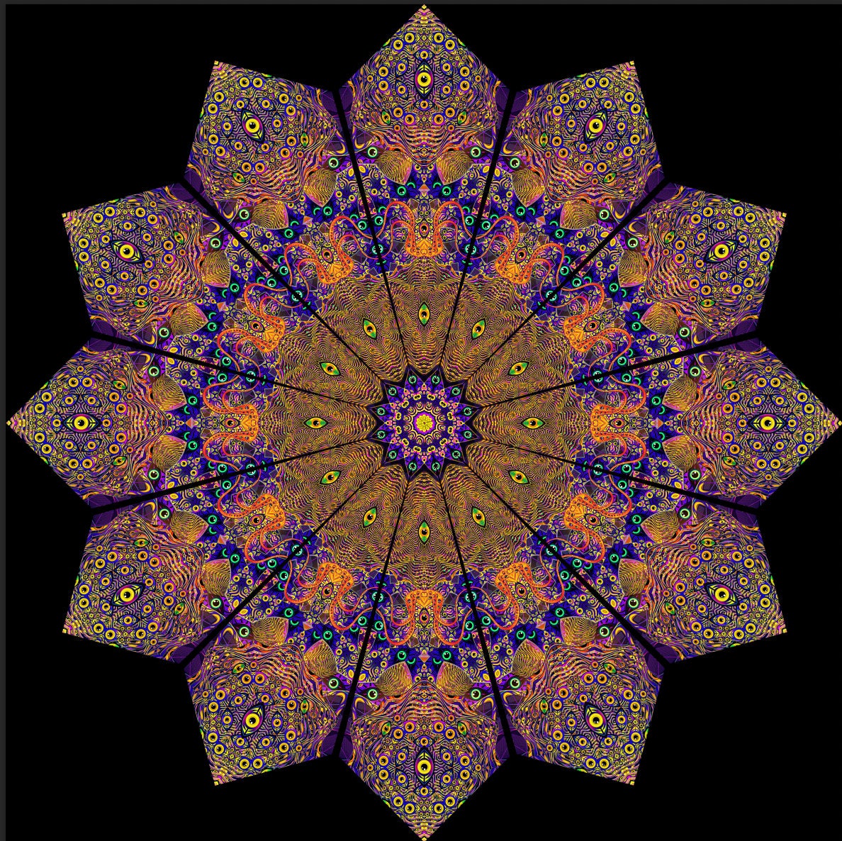 Uv-reactive Dj Stage Sacral Eyes 2 Canopy Metatron Psychedelic ...