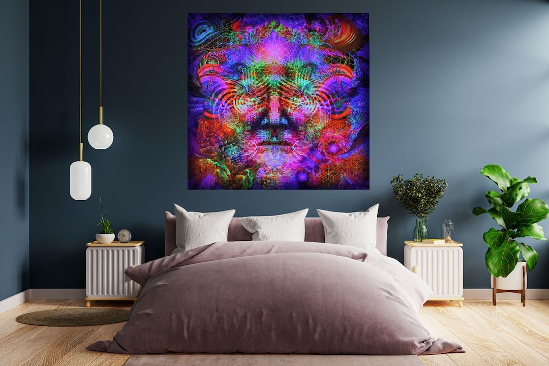 Uv Backdrop, Blacklight Trippy Tapestry, Glow Party, Fabric Poster ...
