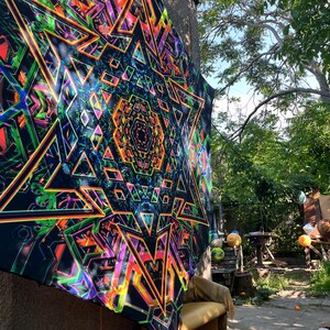 Large UV Print Hexagon Textile Wall Art, Sacred Geometry Art Metatron ...