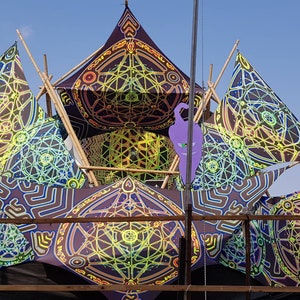 Psychedelic Decoration Stage Metatron. Uv-reactive Psytrance Party ...