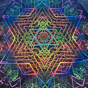 Psychedelic Backdrop metatron 2023 Blacklight Spiritual Tapestry ...