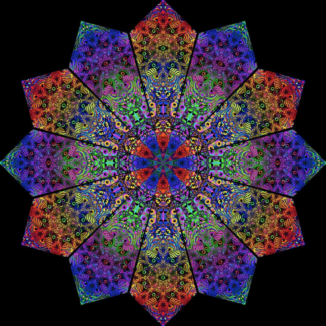 9.8x9.8m Uv-reactive Music Festival Canopy, Psychedelic Fluorescent ...