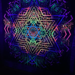 Psychedelic Backdrop metatron 2023 Blacklight Spiritual Tapestry ...