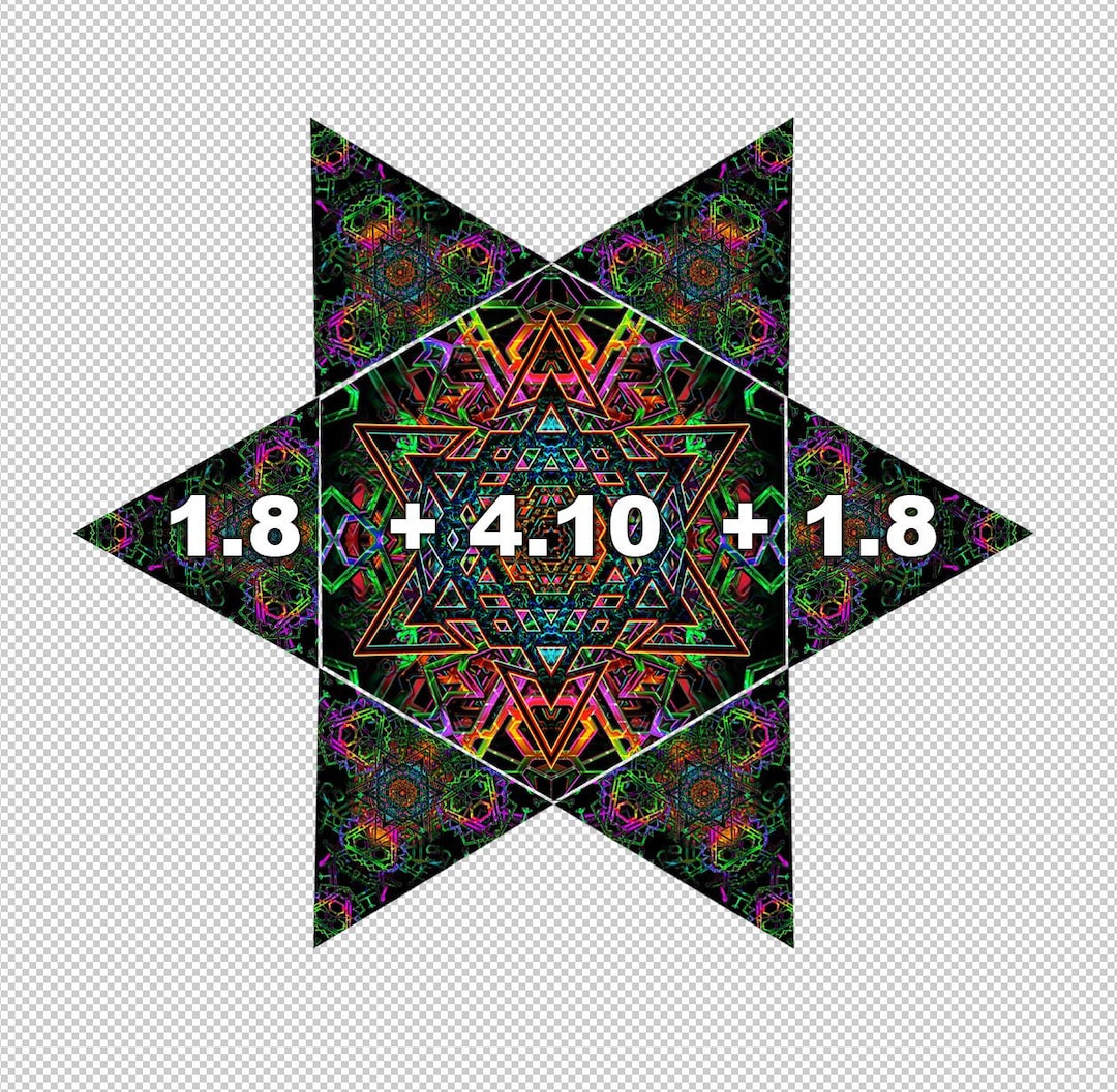 7.7x7.7m Black Light UV Reactive Print SET, Canopy Festival ...