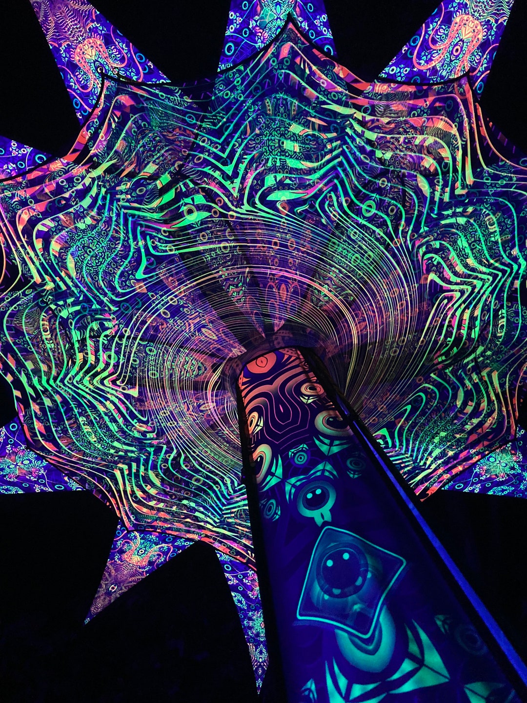 Uv-reactive Psychedelic Canopy, Festival Ceiling Decoration, Many Eyes ...