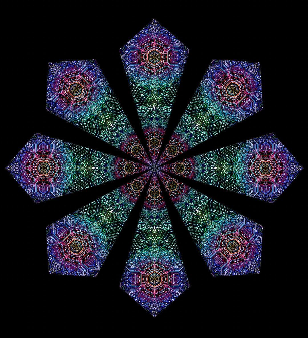 Uv-reactive Psychedelic Festival Canopy – 8 Petal Blacklight Art ...