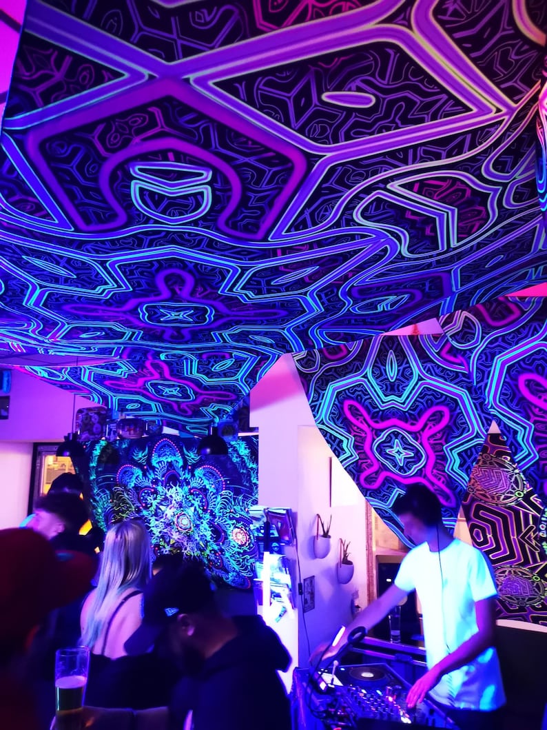 Uv-reactive Decoration Stage FRACTALIUS EYE Blue Psychedelic Blacklight ...