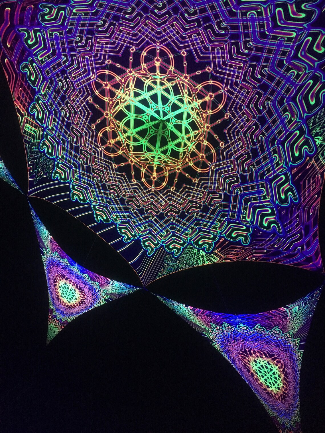 Uv-reactive Canopy Decor Flower of Life Ceiling - Etsy Canada
