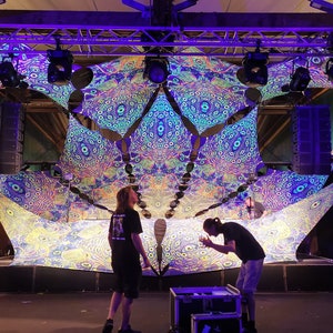 Uv-reactive Dj Stage Sacral Eyes + 2 Canopy - Psychedelic Fluorescent ...