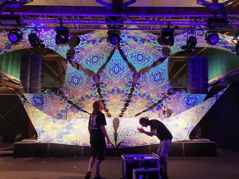 Uv-reactive DJ Stage Canopy – Psychedelic Blacklight Festival Decor - Etsy