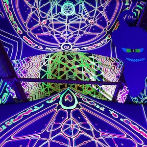 Psychedelic Decoration Stage Metatron. Uv-reactive Psytrance Party ...