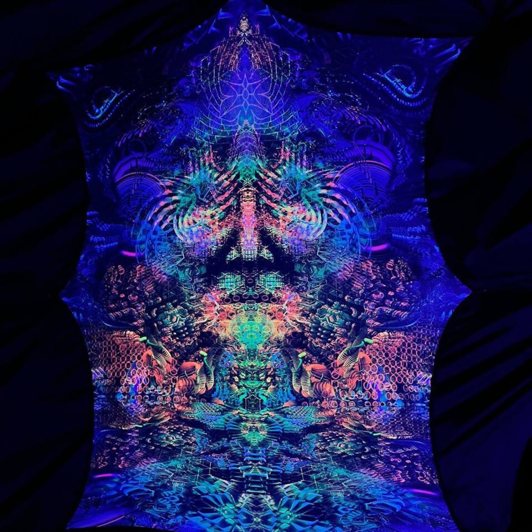 Trippy UV Reactive Tapestry – Psychedelic Shamanic Black Light Art - Etsy