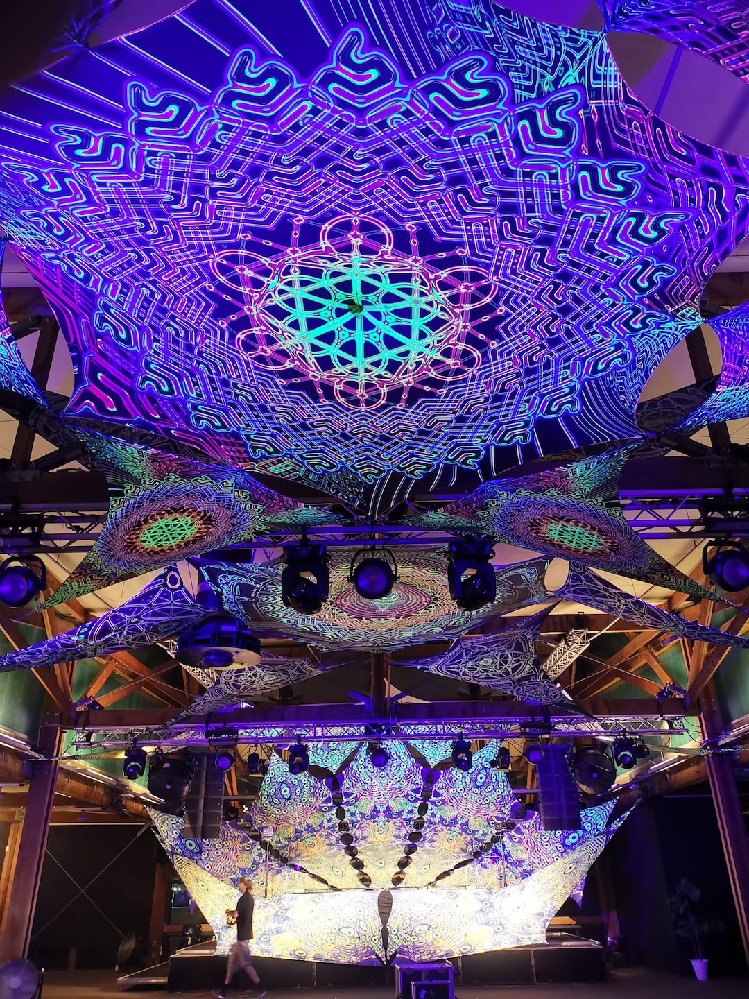 Uv-reactive Dj Stage Sacral Eyes + 2 Canopy - Psychedelic Fluorescent ...