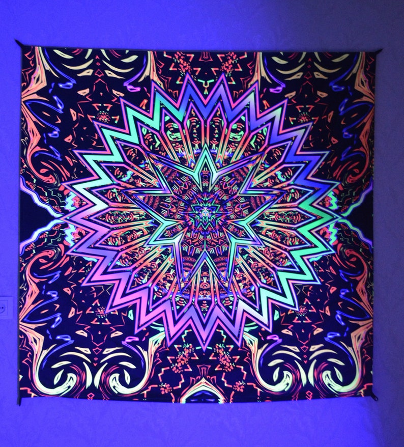 Uv-reactive Backdrop Sunflower Art Fluorescent Tapestry - Etsy