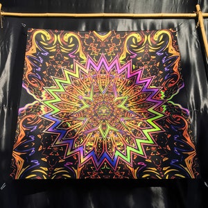 Uv-reactive Backdrop, Sunflower Art, Fluorescent Tapestry, Psychedelic ...