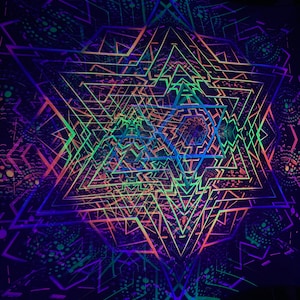 Metatron UV Canopy Sacred Geometry, Biflex Stretch Fabric + Mesh ...