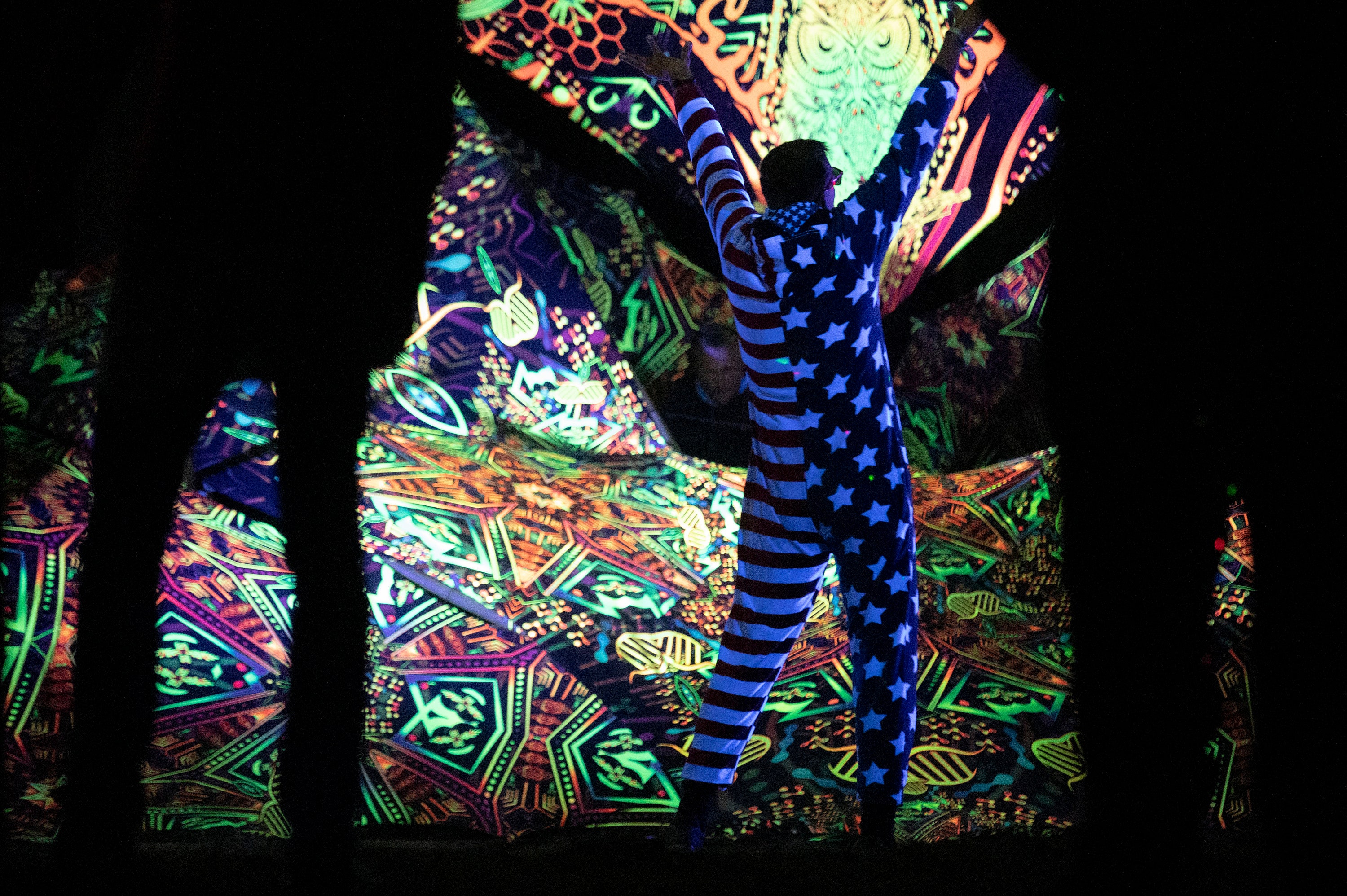 UV Psychedelic Decoration Stage Design Tribal Chama - Etsy