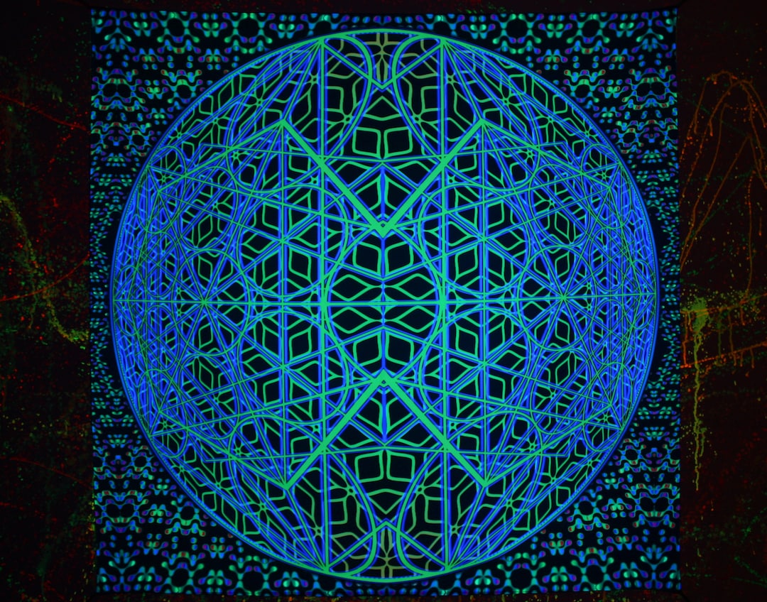 "Psychedelischer Hintergrund ""Powehi"" Schwarzlicht spiritueller ...