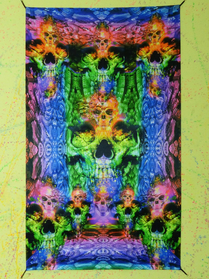 Uv Backdrop SСULL Uv Reactive Uv Tapestry Fabric Poster - Etsy