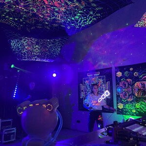 UV Reactive Psychedelic Hexagon, Blacklight Festival Canopy - Trippy ...