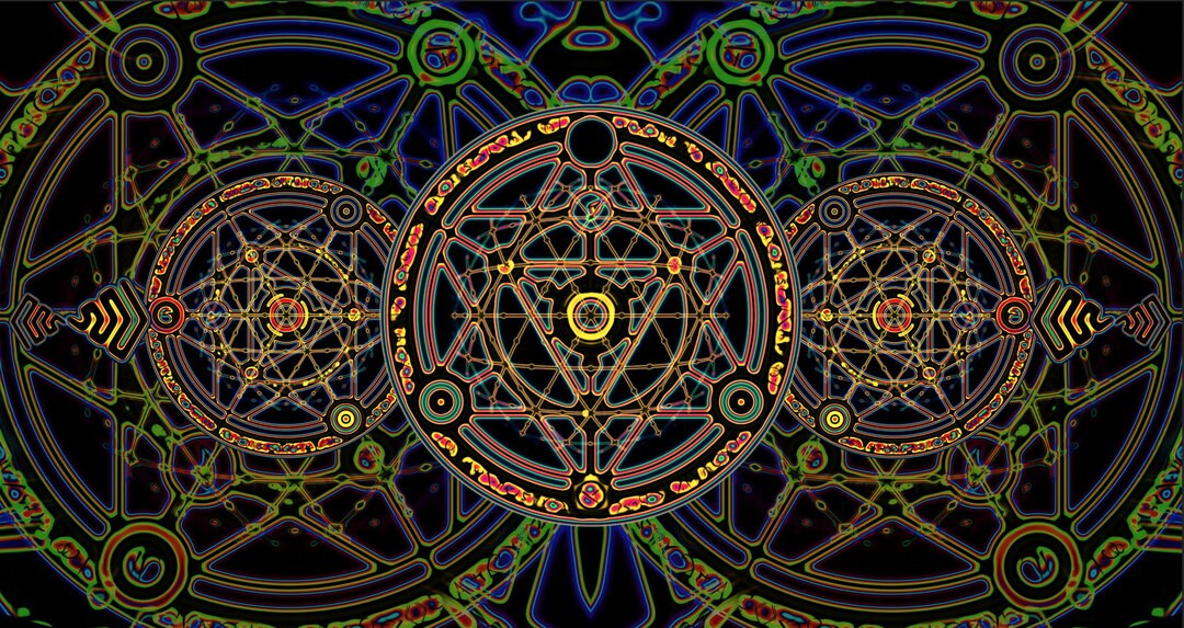 UV Psychedelic Backdrop Tapestry for Glow Party - Trippy Blacklight ...