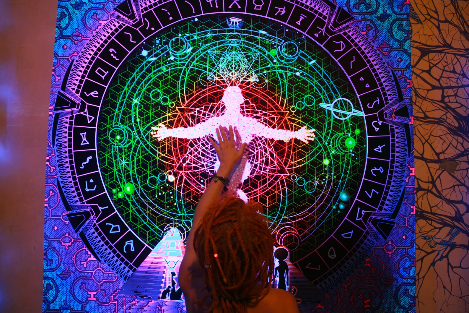 Psychedelic Backdrop "dmt 1" Blacklight Spiritual Tapestry Fabric ...