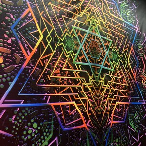 Psychedelic Backdrop metatron 2023 Blacklight Spiritual Tapestry ...