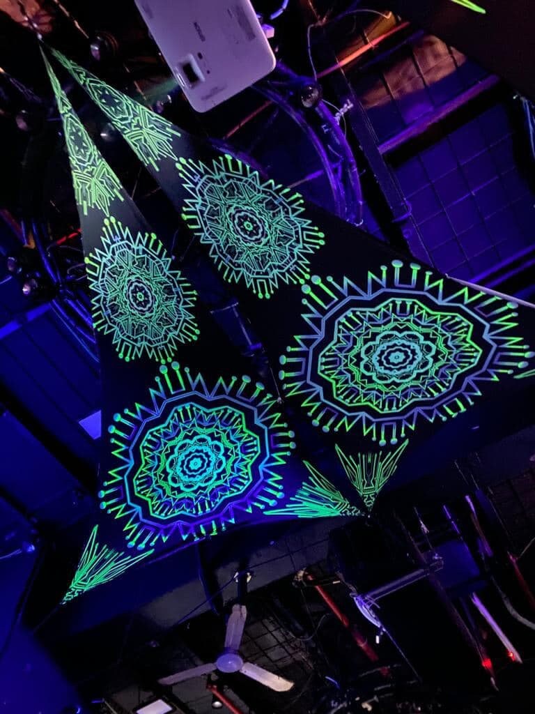 UV Psychedelic Stage Design – Geometric Wave Lycra DJ Booth - Etsy