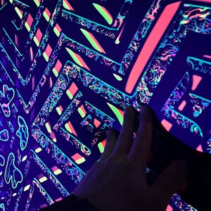 UV Blacklight Backdrop Glow in the Dark Tapestry for Psychedelic Party ...