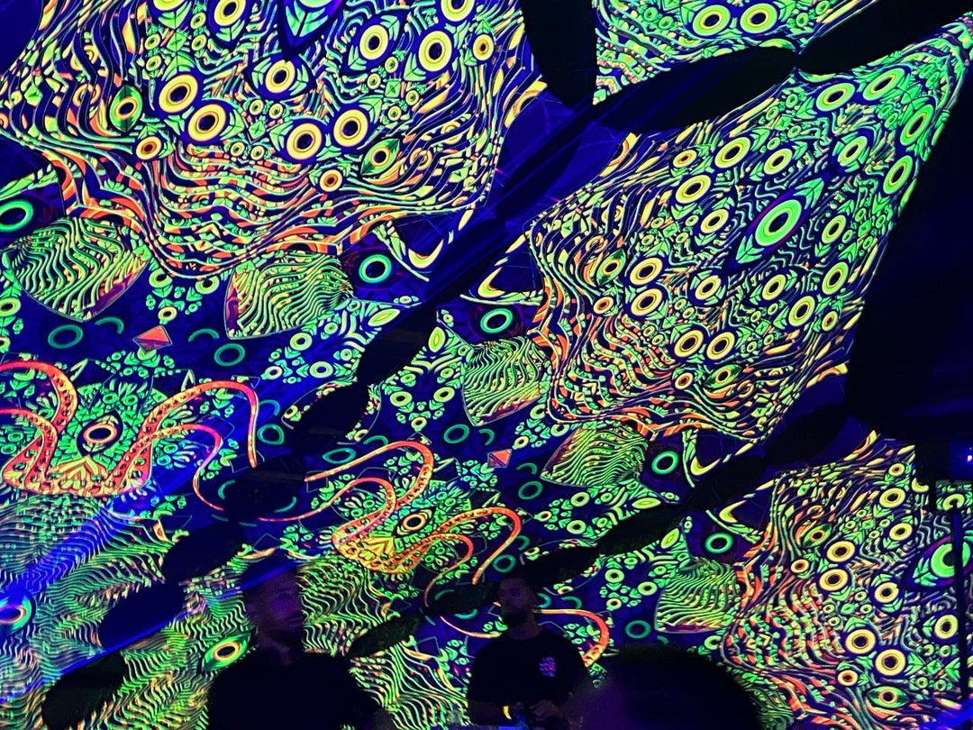20x20m Uv-reactive Canopy Sacral Eyes - Psychedelic Fluorescent Canopy ...