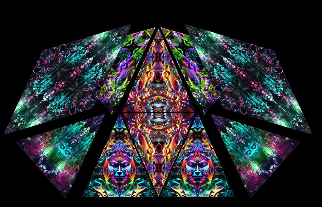 Uv-reactive Triangle Canopy, Psychedelic Stage Decor - Etsy