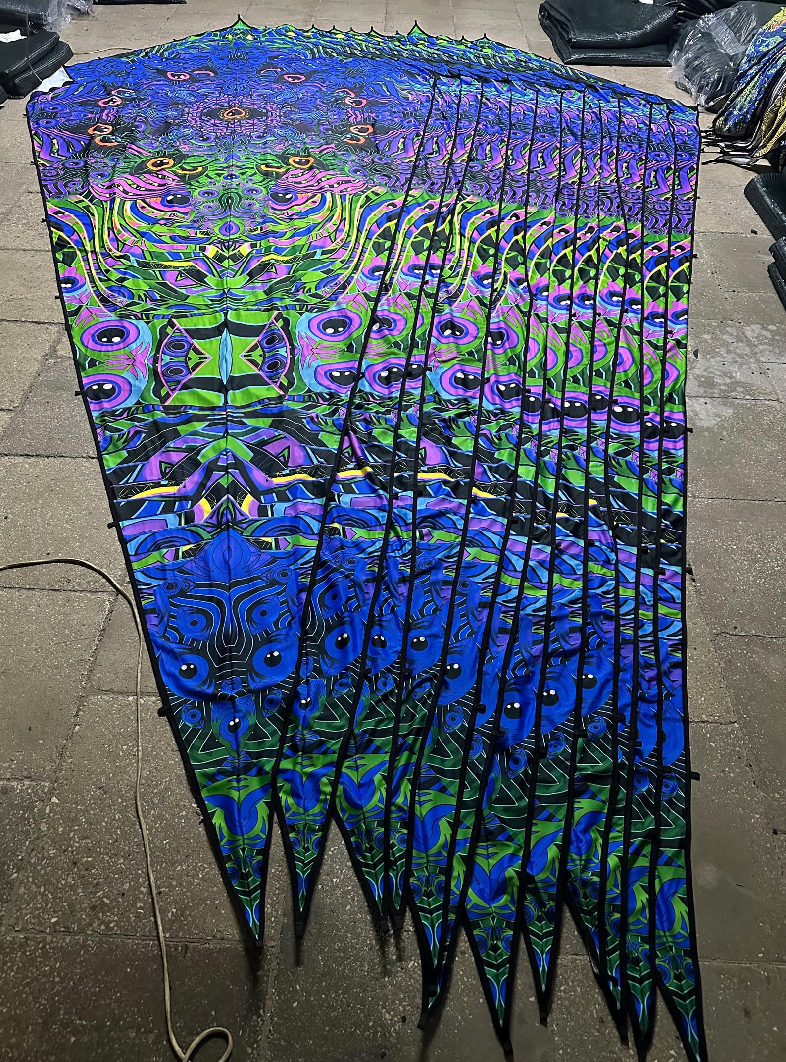 9.8x9.8m Uv-reactive Music Festival Canopy, Psychedelic Fluorescent ...