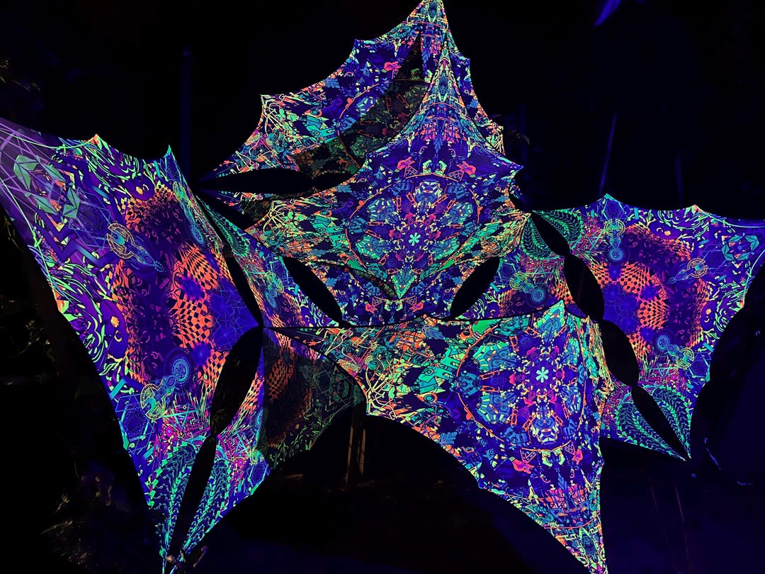 Sacred Geometry UV Tapestry - Blacklight DJ Stage Decoration ...