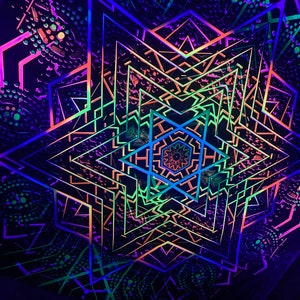Psychedelic Backdrop metatron 2023 Blacklight Spiritual Tapestry ...
