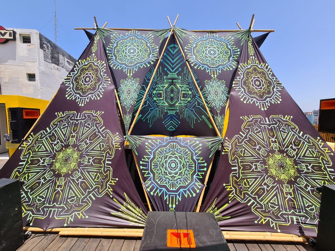 UV Psychedelic Decoration Dj Stage - Geometric Wave Small - Blacklight ...