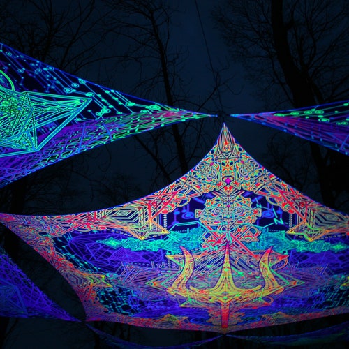UV Canopy Psychedelic Psytrance Deco Lycra Blacklight - Etsy