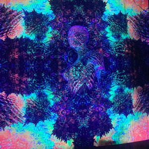 UV Psychedelic Backdrop Blacklight Art Print Trippy Tapestry, Glow Uv ...