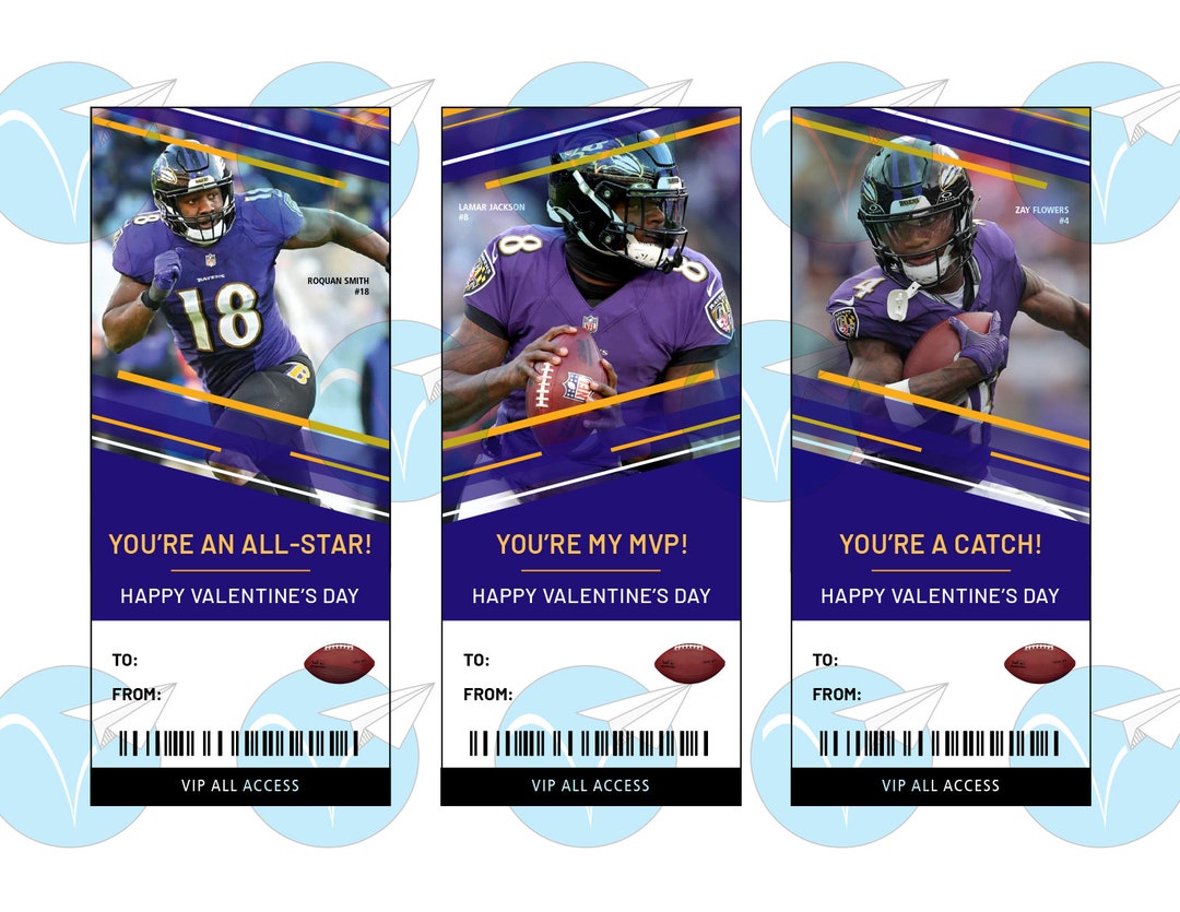 Baltimore Ravens Football Valentine's Day Card Instant Download - Etsy